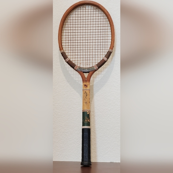 Dunlop Maxply | Games | Vintage Wooden Tennis Racket With Brown And Tan ...